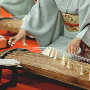 Koto (Japanese harp) .is a traditional Japanese stringed musical instrument