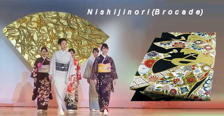 Nishijin-ori (brocade) , its fabric are mostly used for kimono, obi etc.