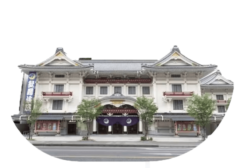 Kabuki elaborately costumed male performers use stylized movements