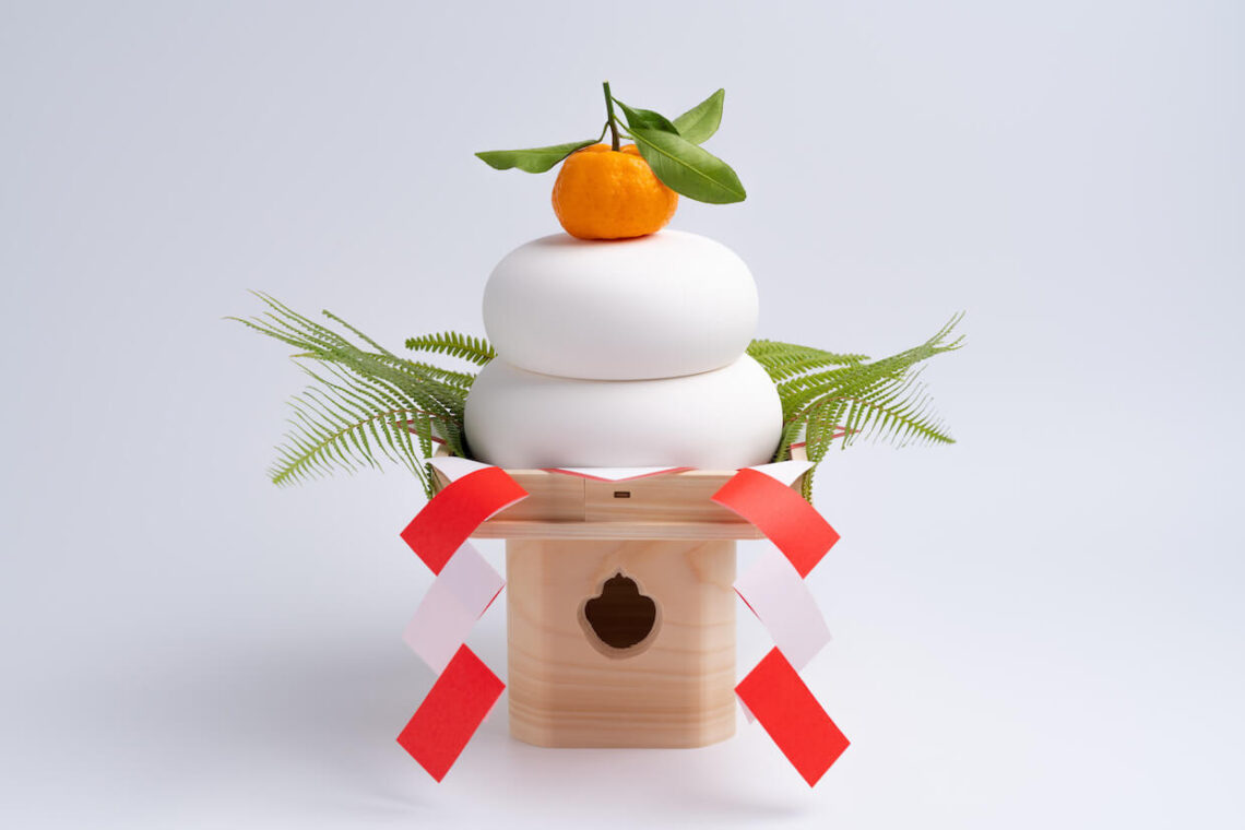 Mochi is made from rice by poundering with mortar and mallet