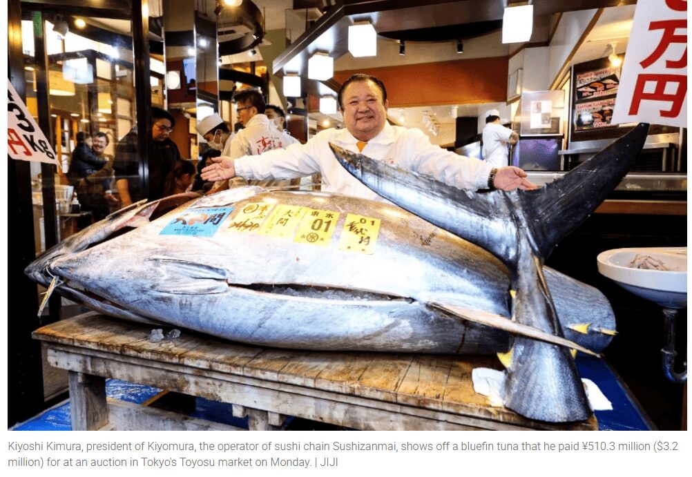 Single Tuna Sells for Big Record $3.2 million (¥510.3 million) at Tokyo ...